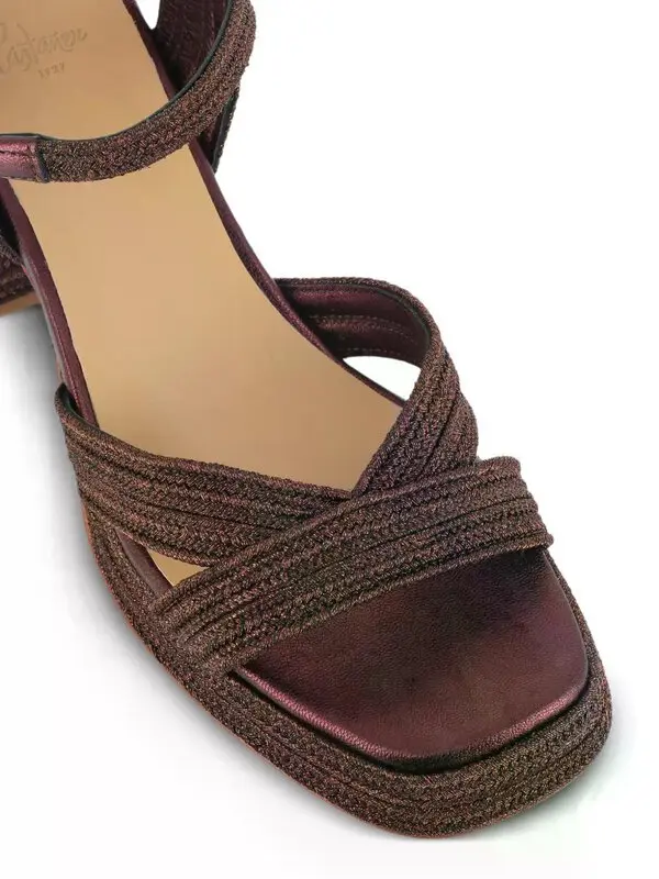 CastaÑer Vallita Woven Metallic Sandals