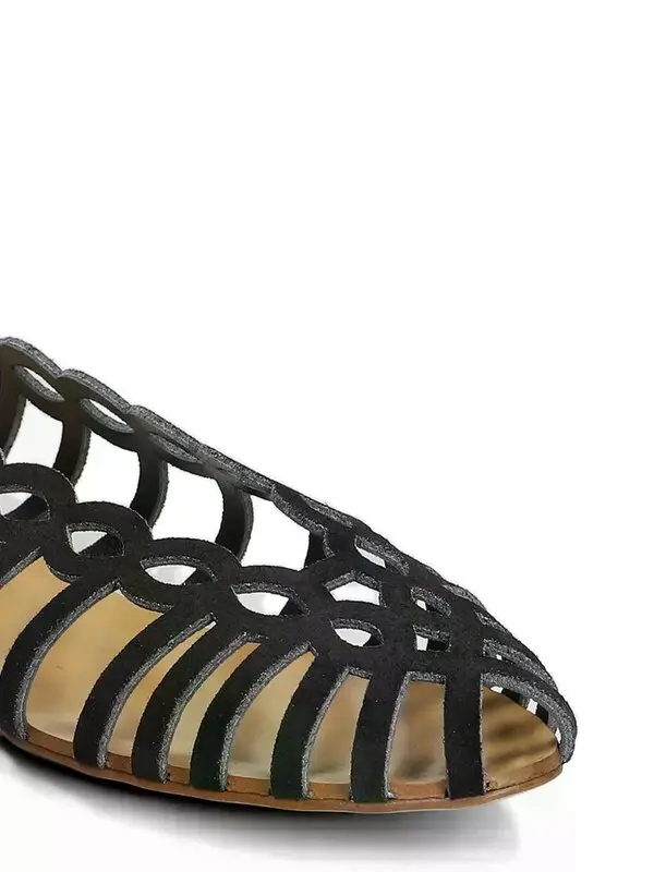 ANNA F. Cage-construction Slingback Sandals - Black