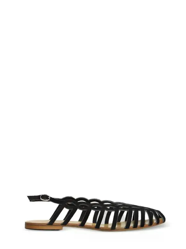 ANNA F. Cage-construction Slingback Sandals - Black