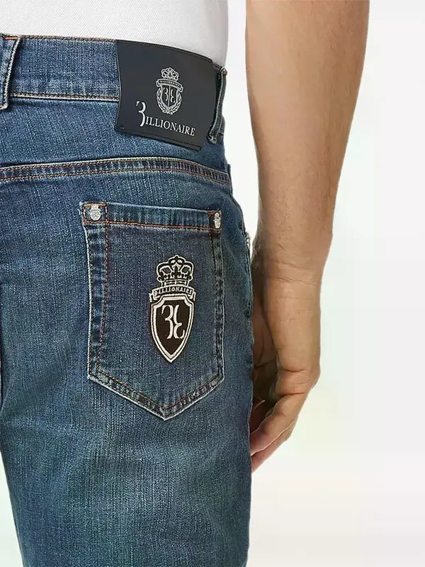 BILLIONAIRE Crest Five-pocket Jeans - Blue