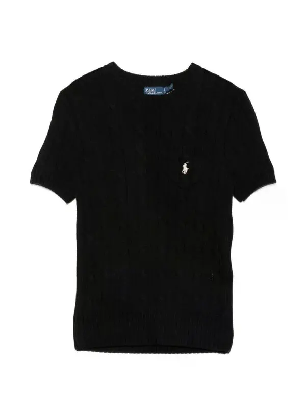 Polo Ralph Lauren Cable-knit Logo-embroidered Short-sleeve Sweater