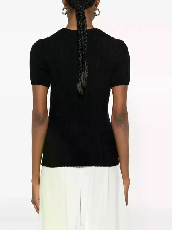 Polo Ralph Lauren Cable-knit Logo-embroidered Short-sleeve Sweater