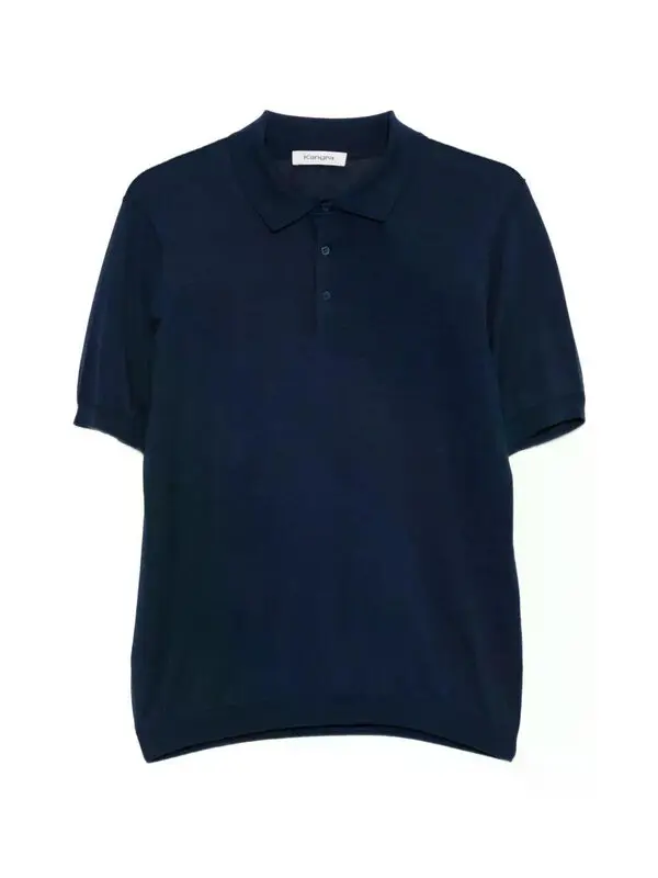 KANGRA Ribbed-knit Polo Shirt