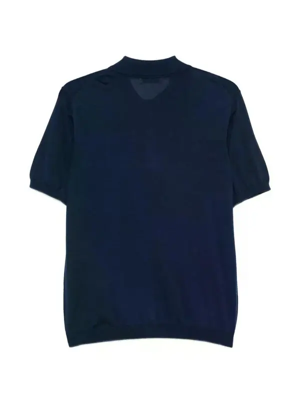 KANGRA Ribbed-knit Polo Shirt
