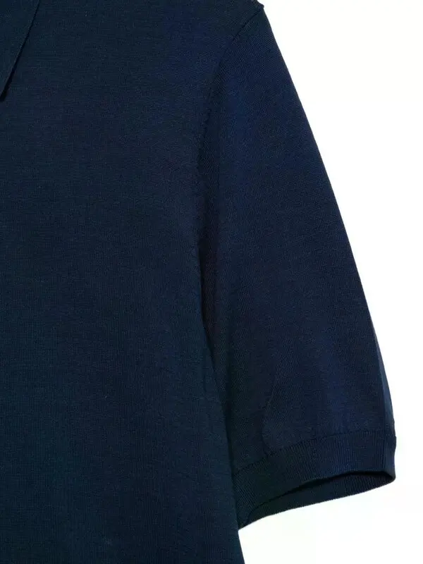 KANGRA Ribbed-knit Polo Shirt