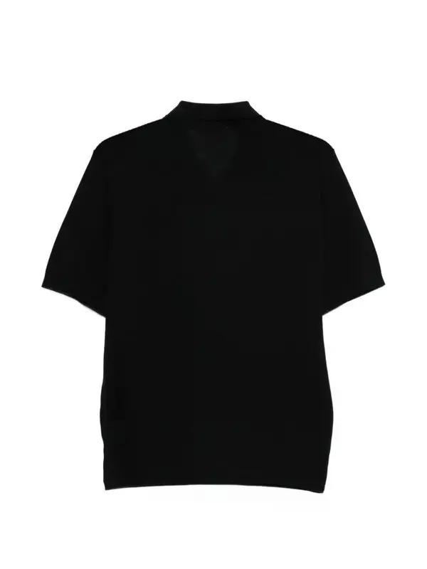 KANGRA Ribbed-knit Zip-up Polo Shirt