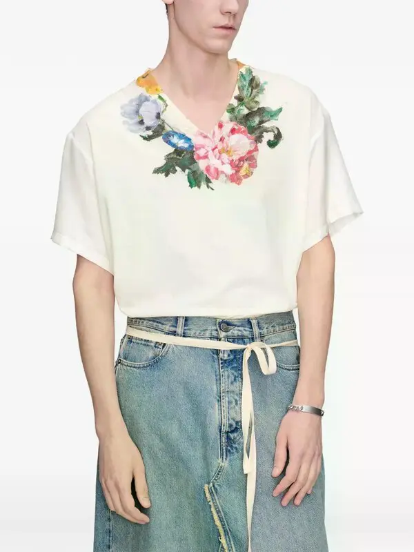 MAISON MARGIELA Floral Print Jersey T-shirt