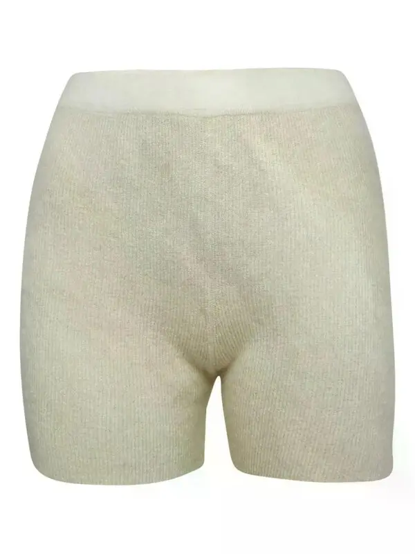 Jacquemus Ribbed Knit Shorts - Neutrals