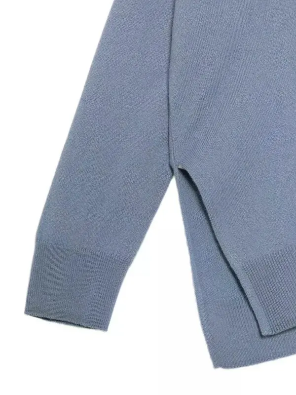 Max & Moi Satin-collar V-neck Sweater