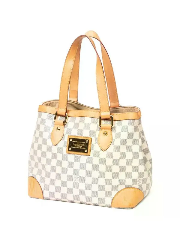 LOUIS VUITTON Damier Azur Hampstead Pm Tote Bag - White