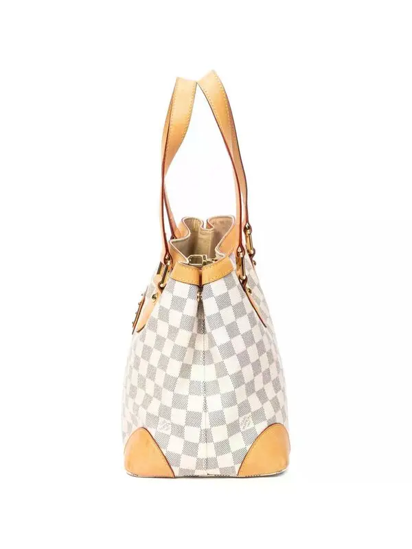 LOUIS VUITTON Damier Azur Hampstead Pm Tote Bag - White