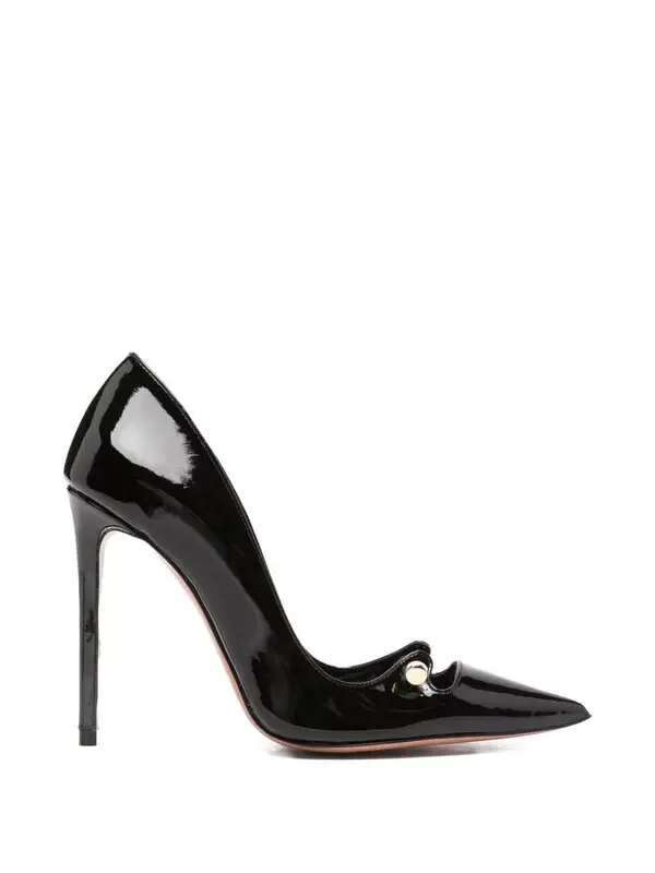HARDOT Patent Leather Pointed-toe Pumps - Black