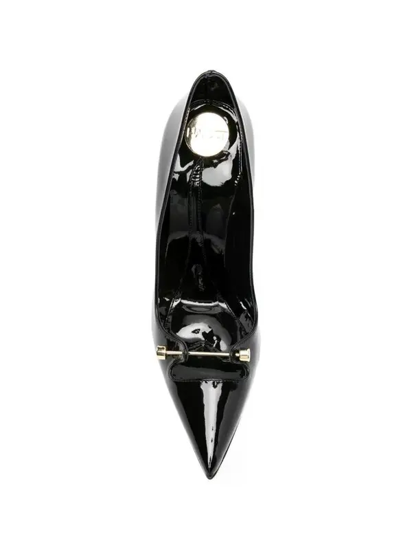 HARDOT Patent Leather Pointed-toe Pumps - Black
