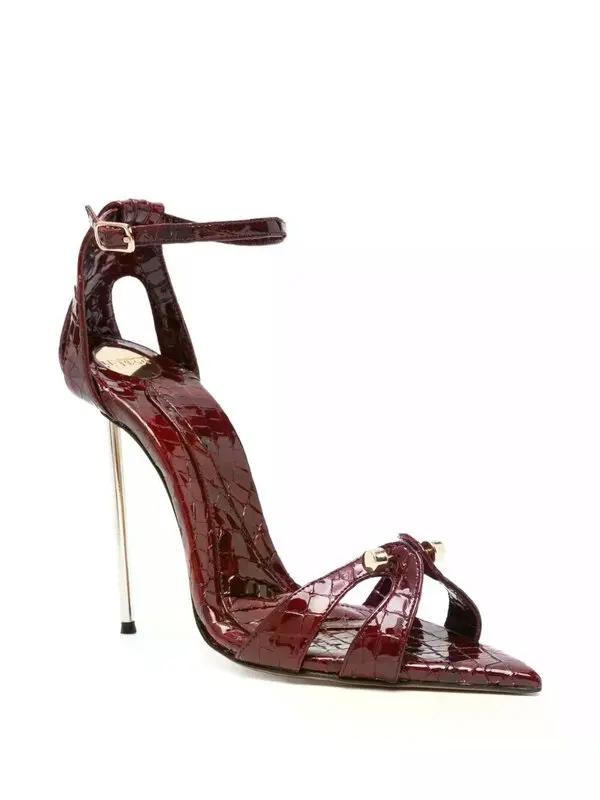 HARDOT Croc-effect Pointed-toe Sandals
