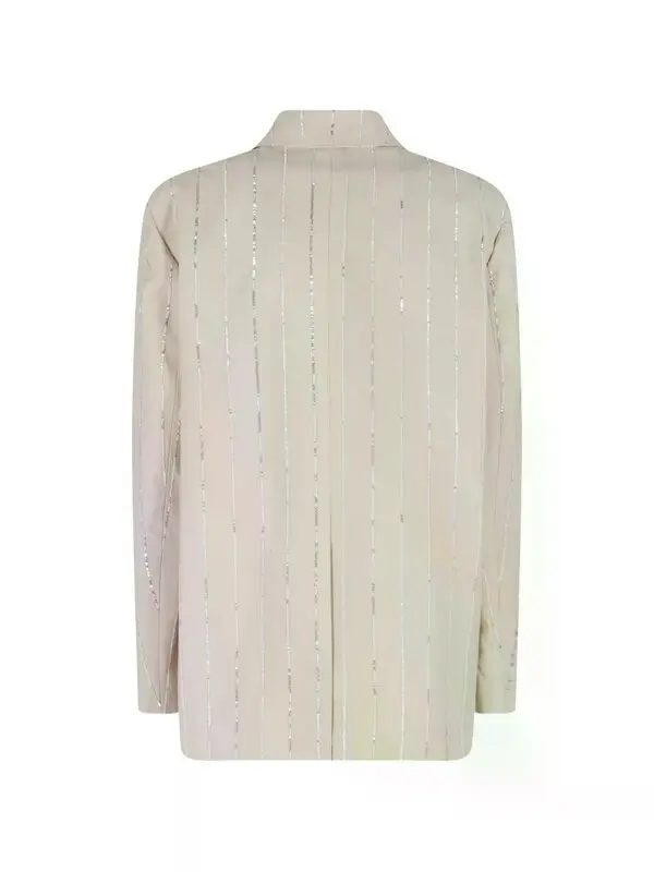 ISABELLE BLANCHE Sequin-embellished Striped Blazer
