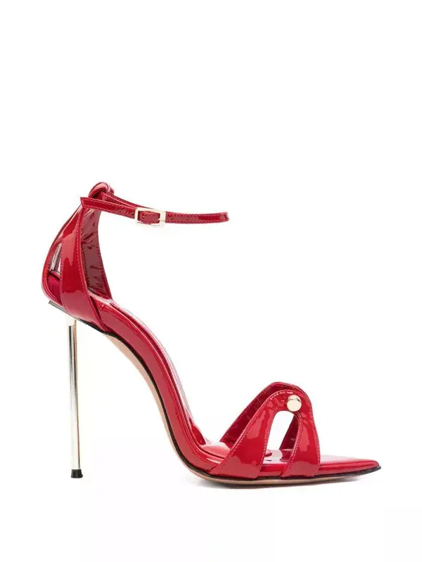 HARDOT Patent-finish Cut-out Stiletto Sandals
