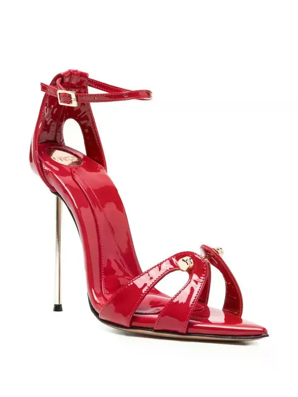 HARDOT Patent-finish Cut-out Stiletto Sandals