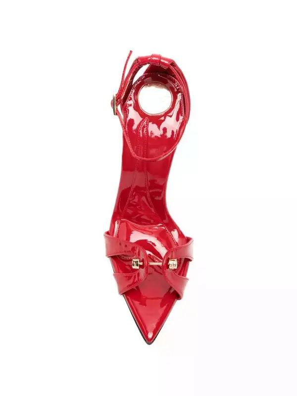 HARDOT Patent-finish Cut-out Stiletto Sandals