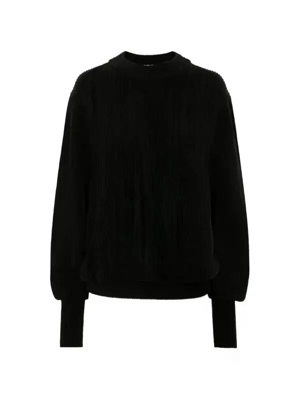 Victoria Beckham Relaxed-fit Ribbed-knit Sweater - Black