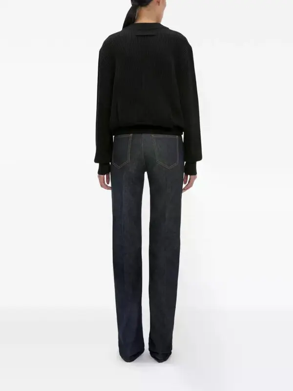 Victoria Beckham Relaxed-fit Ribbed-knit Sweater - Black