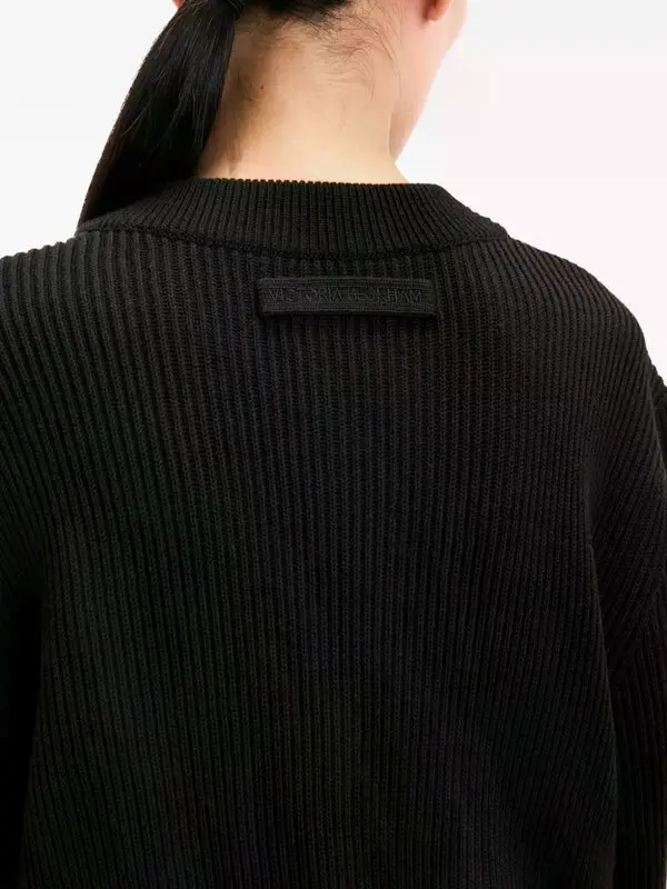 Victoria Beckham Relaxed-fit Ribbed-knit Sweater - Black