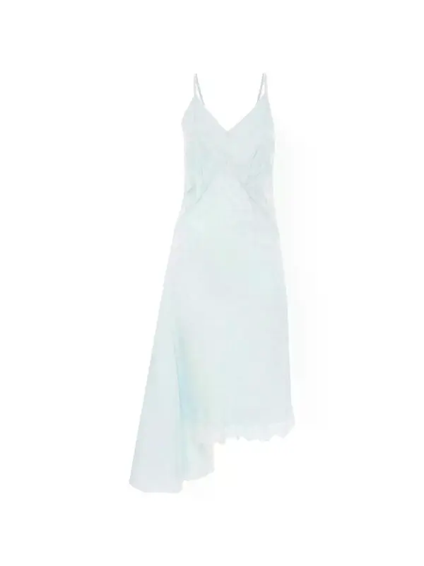 Victoria Beckham Crushed Cami Asymmetric Midi Dress - Blue
