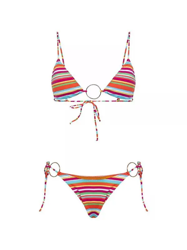 BIKINI LOVERS Striped Ring-detail Bikini