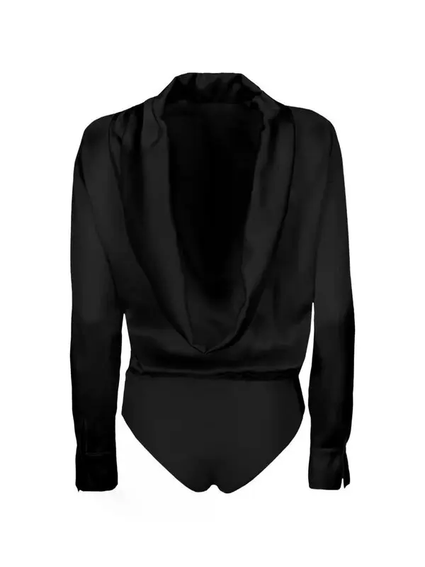 CATALINA Sophia Cowl-neck Silk Bodysuit
