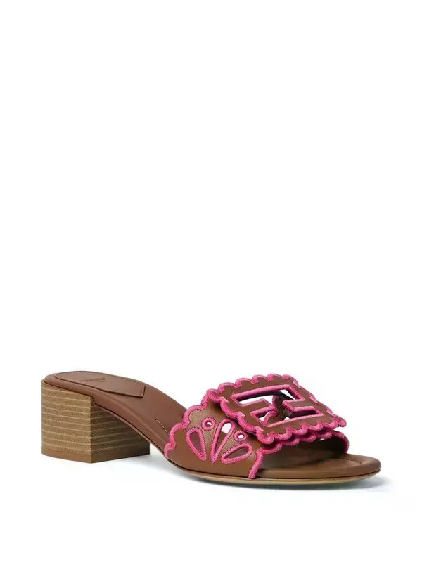 Fendi Scalloped Sandals - Brown