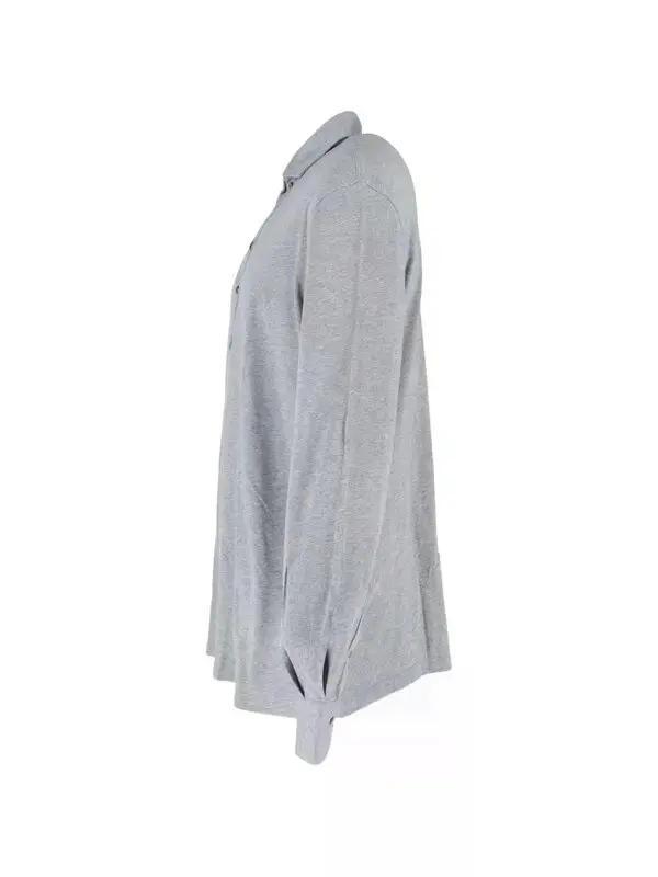 Brunello Cucinelli Mélange-effect Long-sleeve Polo Shirt