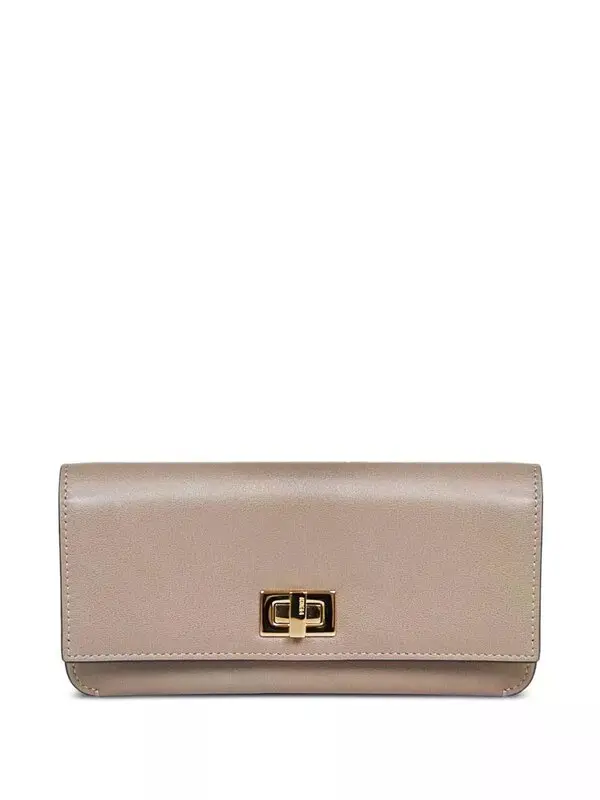 Fendi Twist-lock Leather Wallet - Neutrals