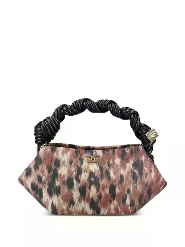 GANNI Mini Tote Bag With Braided Handle - Brown