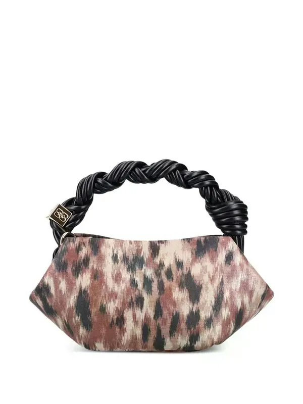 GANNI Mini Tote Bag With Braided Handle - Brown