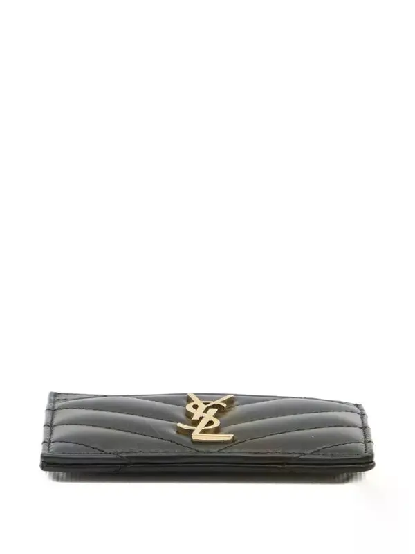Saint Laurent Cassandre Quilted Leather Card Holder - Black