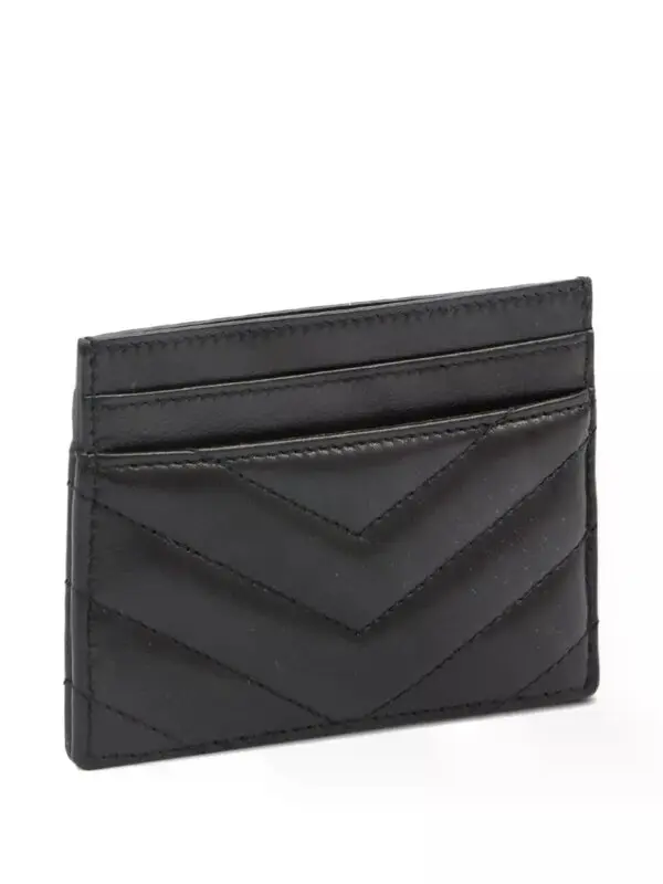 Saint Laurent Cassandre Quilted Leather Card Holder - Black