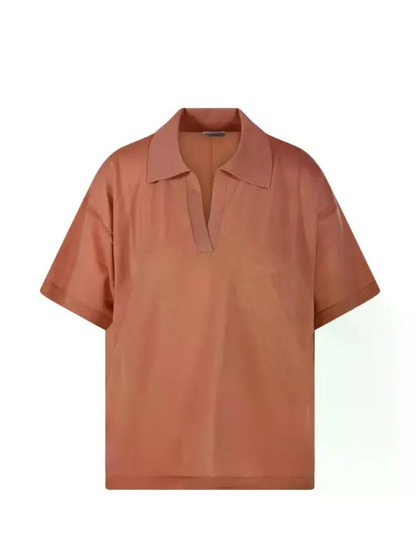 ROBERTO COLLINA Fine-knit V-neck T-shirt