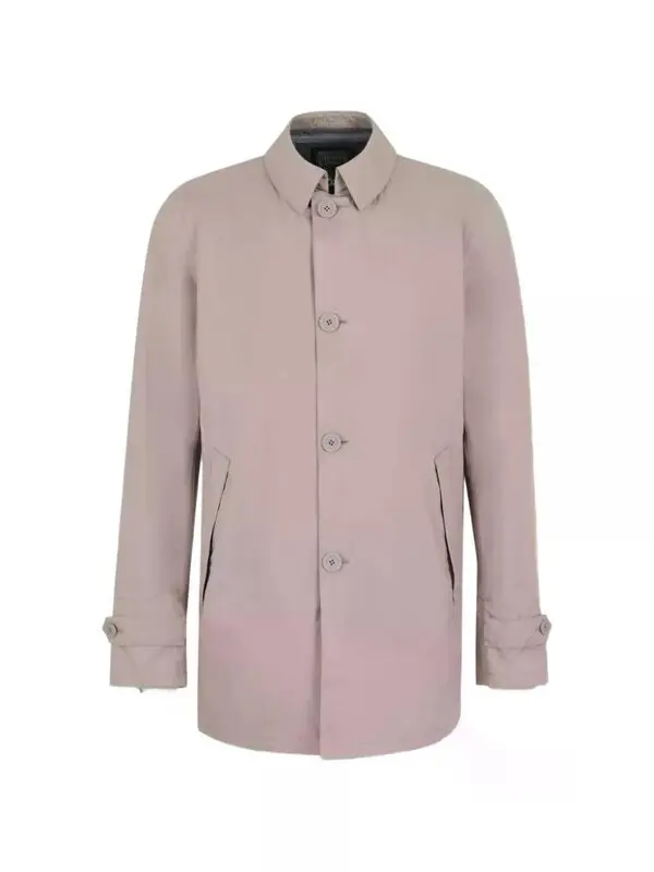 Herno Button-up Waterproof Coat - Neutrals