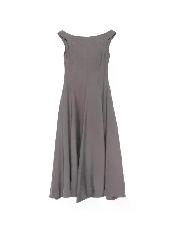 COLLECTION PRIVEE? Lizza Boat-neck Flared Midi Dress - Grey