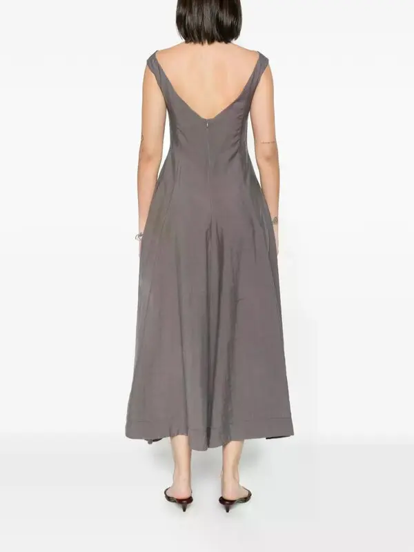 COLLECTION PRIVEE? Lizza Boat-neck Flared Midi Dress
