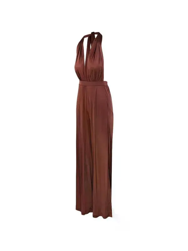 AMAZUIN Lennox Halterneck Plunging Jumpsuit