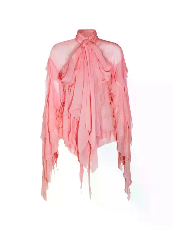 Blumarine Ruffled Asymmetric Blouse - Pink