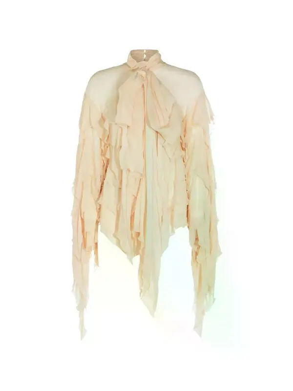 Blumarine Ruffled Asymmetric Blouse - Neutrals
