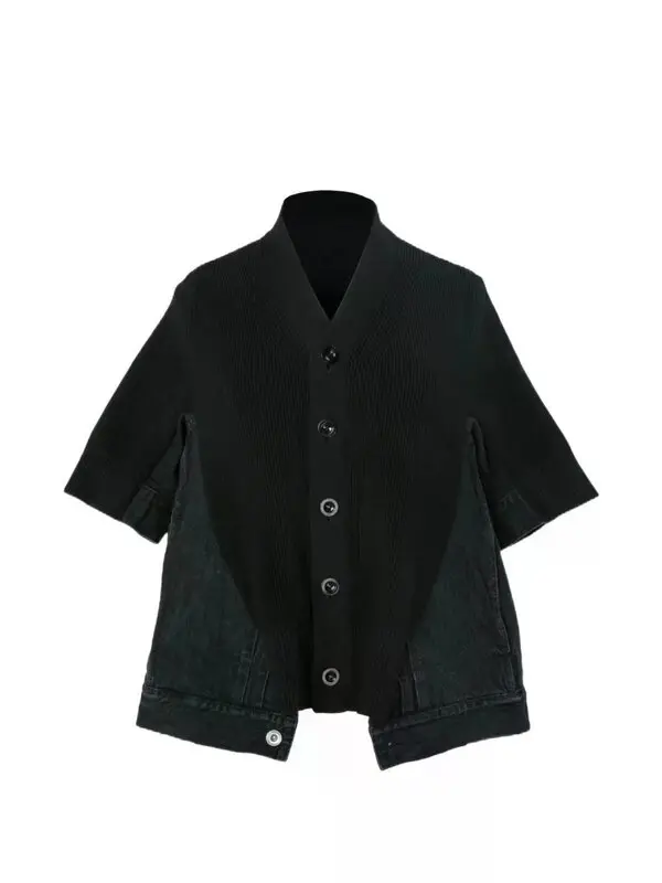 Sacai Denim X Knit Cardigan - Black