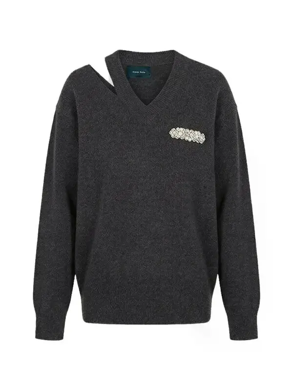 Simone Rocha Embellished Cut-out Sweater