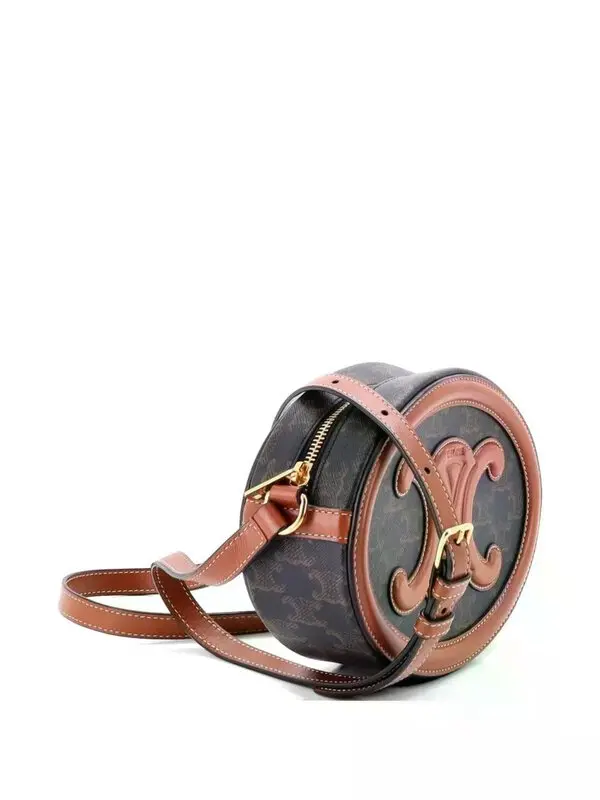 Celine Triomphe Oval Crossbody Bag Coated Canvas And Leather - Brown