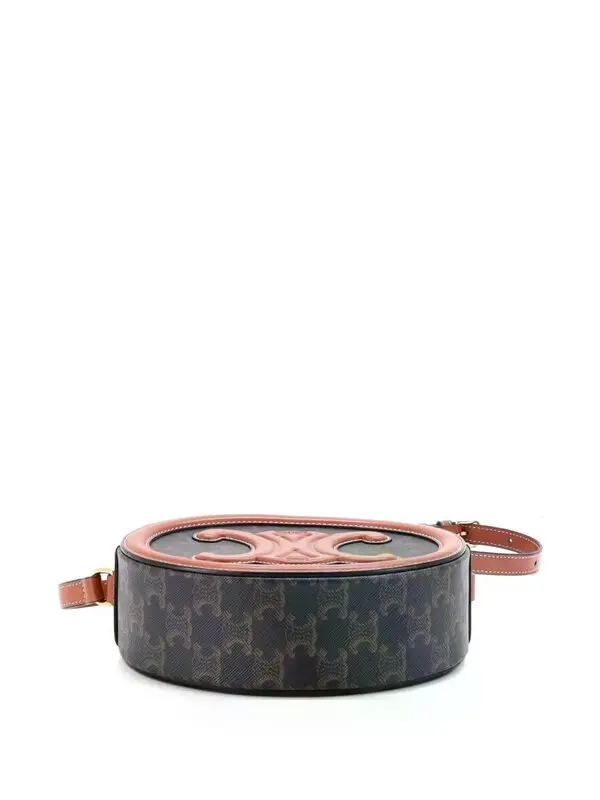 Celine Triomphe Oval Crossbody Bag Coated Canvas And Leather - Brown