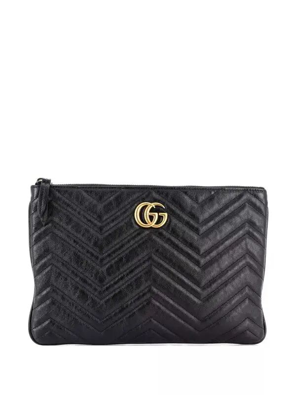 Gucci Gg Marmont Matelassé Leather Clutch