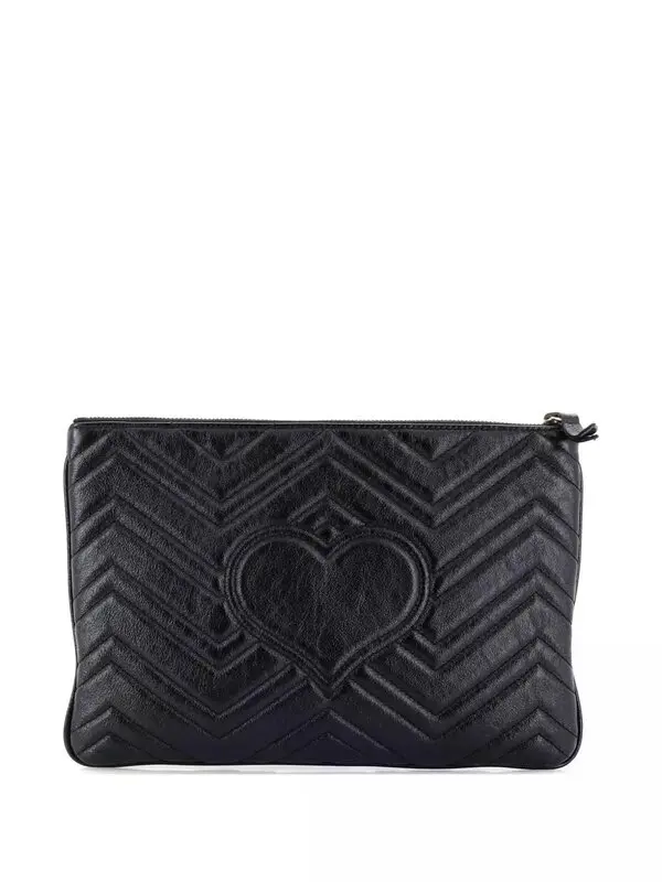 Gucci Gg Marmont Matelassé Leather Clutch