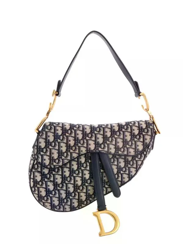 Dior Saddle Handbag Oblique Canvas Medium - Blue