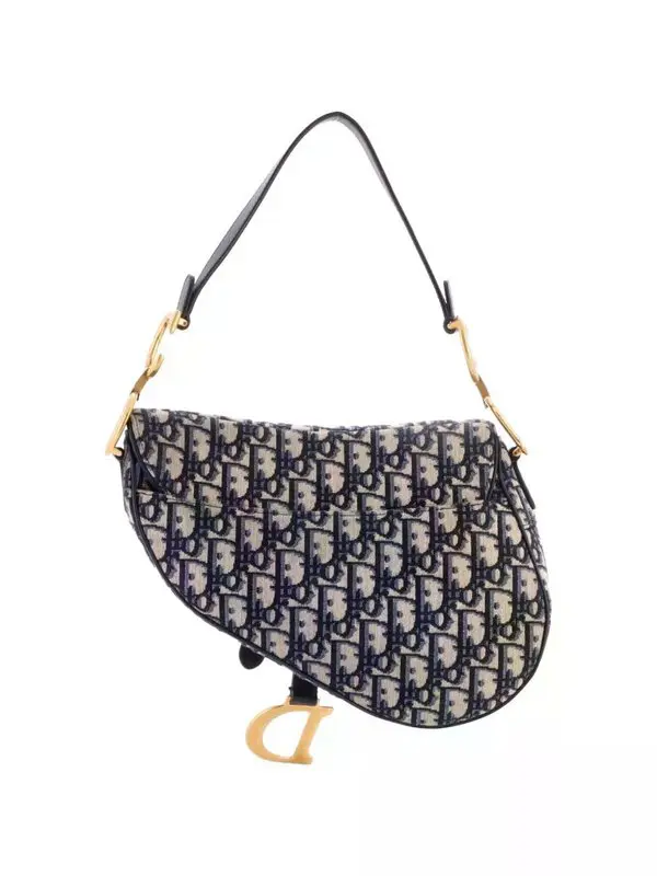 Dior Saddle Handbag Oblique Canvas Medium - Blue